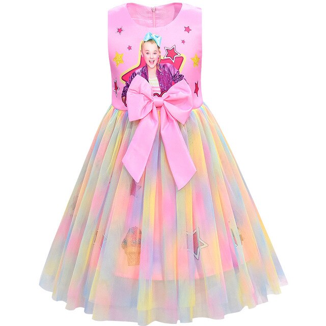 Girls Jojo Siwa Dress Girls Bow Vestidos Kids Part... – Grandado