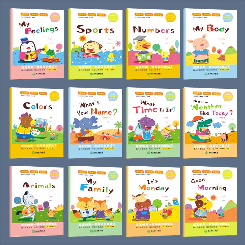 12 Stks/set Engels Boeken Voor Kinderen Vroege Ond... – Vicedeal