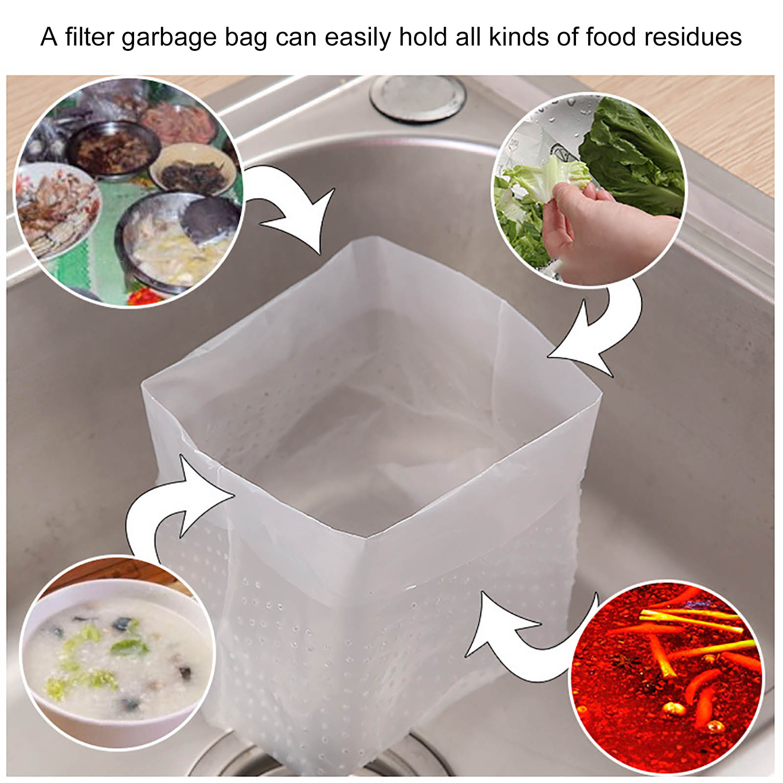 30 pcs Sink Filter Net Mesh Bag Kitchen Waste Left... – Grandado