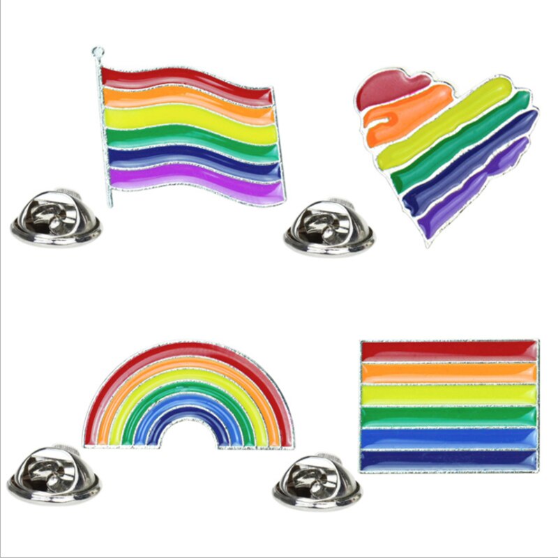Rainbow Pins Lgbt Badge Heart Finger Flag Rainbow Grandado