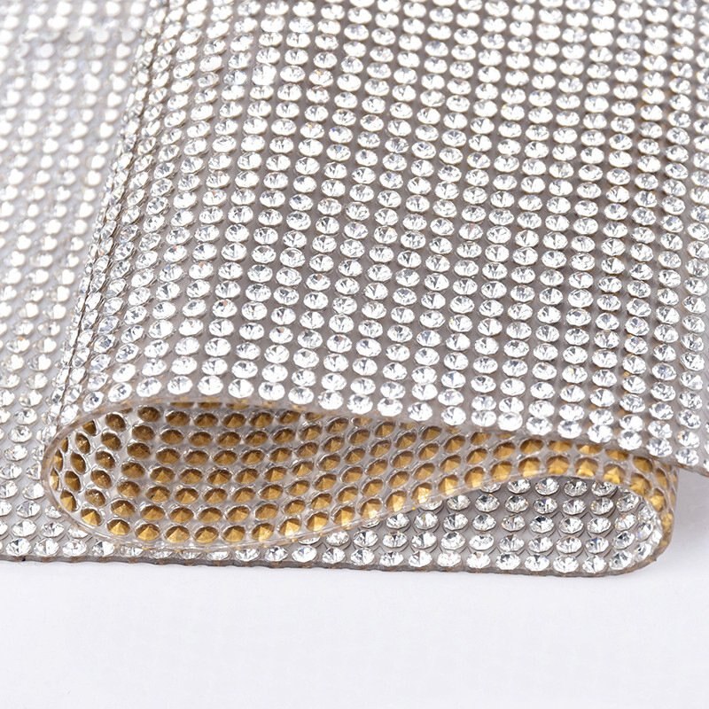 24cm*40cm Bling Rhinestone Mesh White Sheared High... – Vicedeal