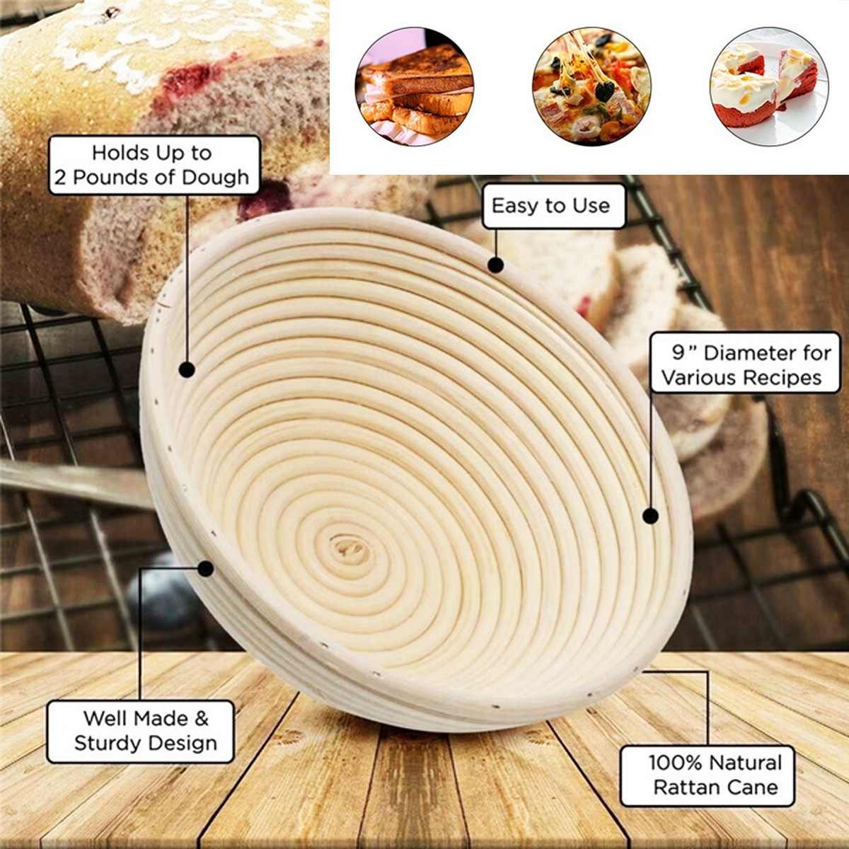 9 inch Bread Banneton Proofing Basket Making Tools... – Grandado