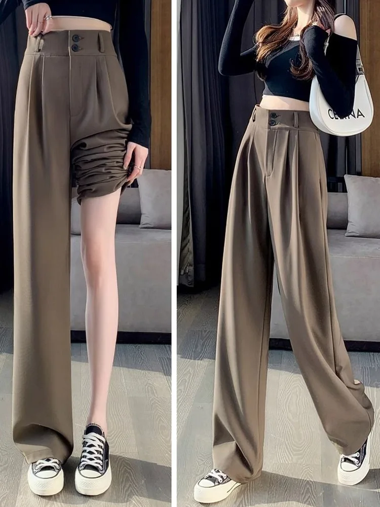 2024 Vrouwen Chic Pak Broek Dame Brede Rechte Pijp... – Grandado