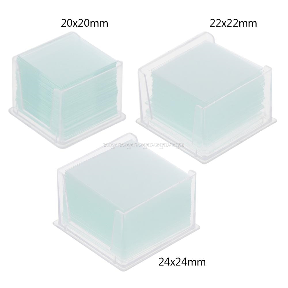 100 Pcs Transparent Square Glass Slides Coverslips... – Grandado