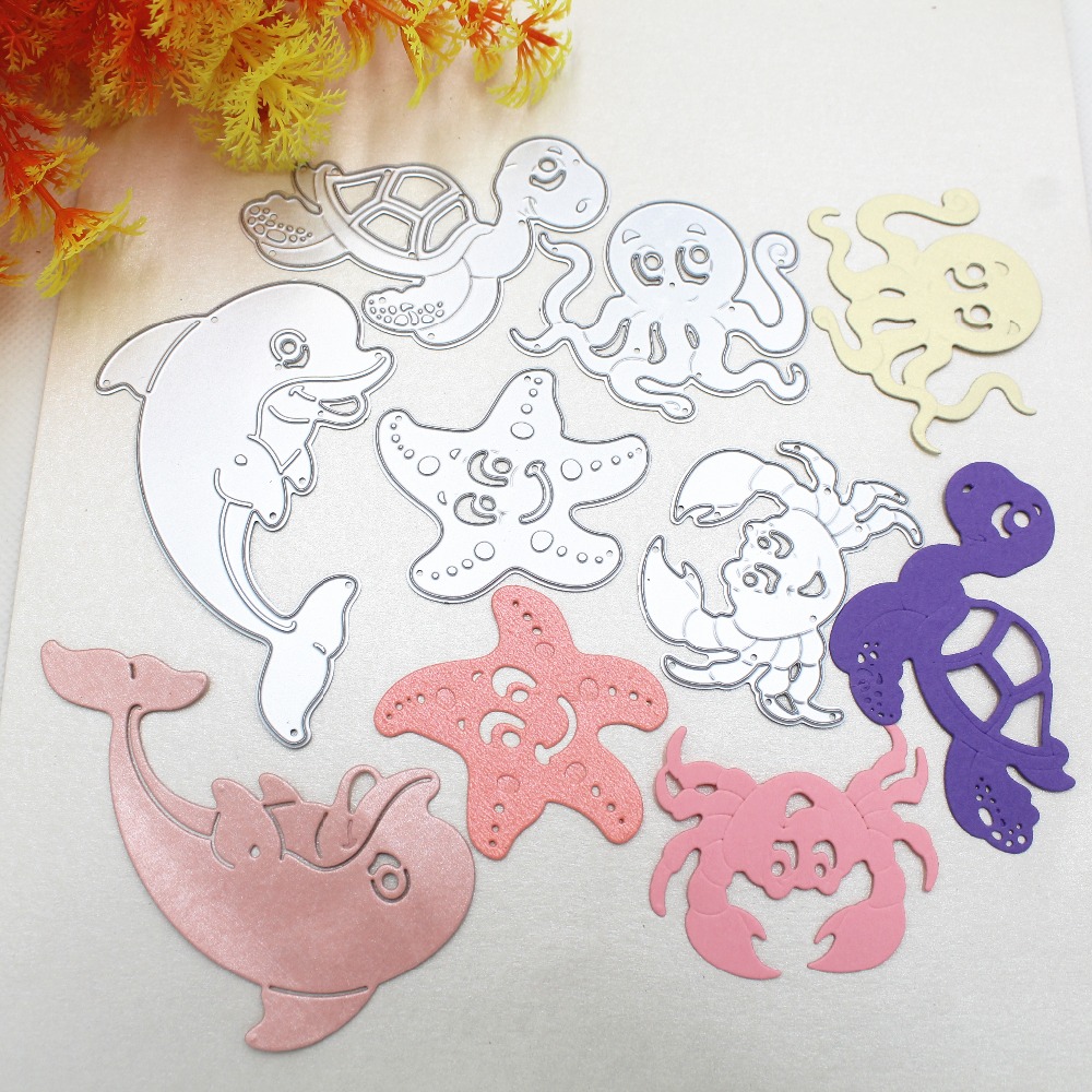 Five Lovely Sea Creatures Metal Cutting Dies Stenc... – Grandado