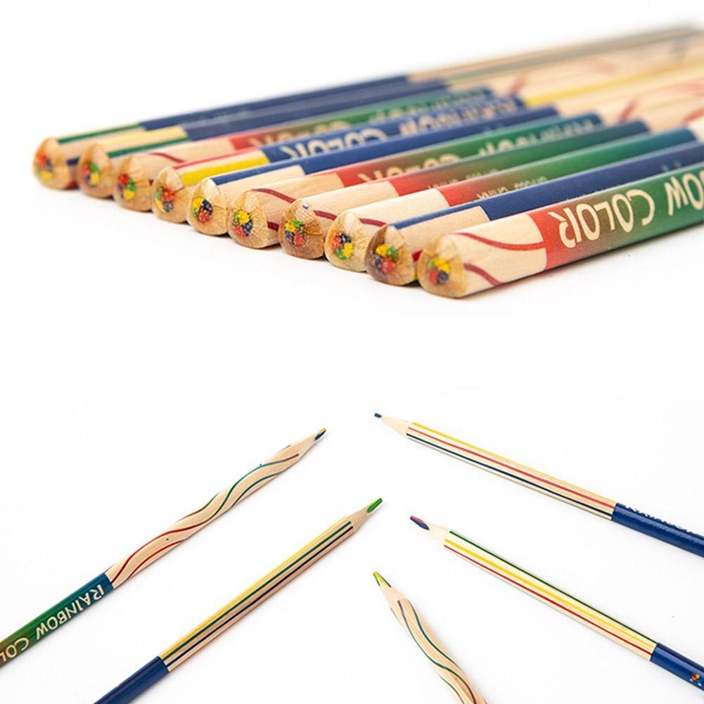 10PCS Rainbow Color Pencil Four-Color Lead Wooden ... – Grandado