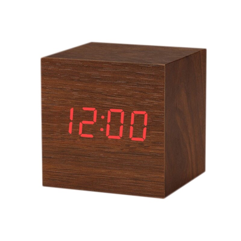 Holz LED Alarm Clock Retro Glow Uhr Desktop Tabell... – Vicedeal