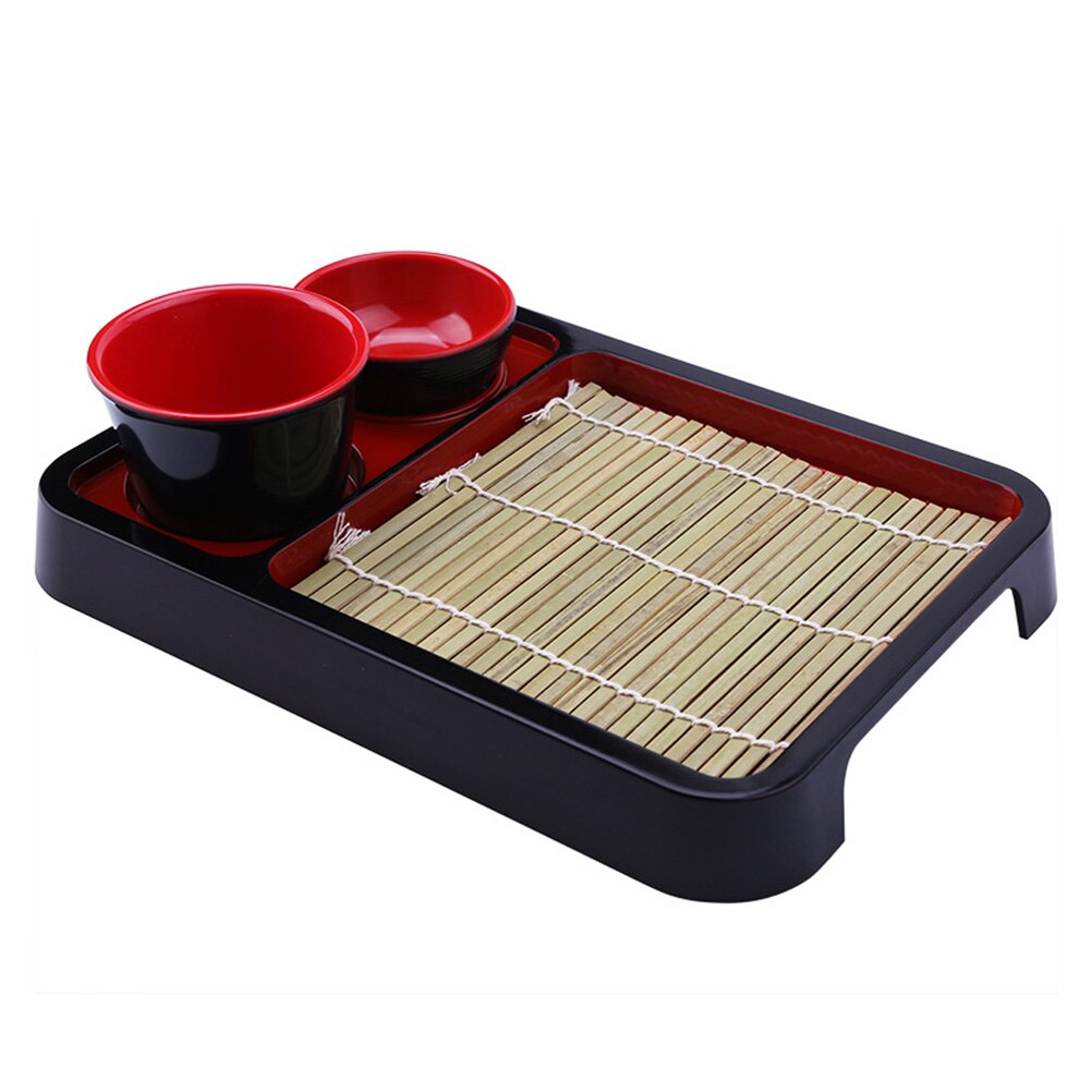 1 Set Tableware Food Plate With Bamboo Mat Cold No... – Vicedeal