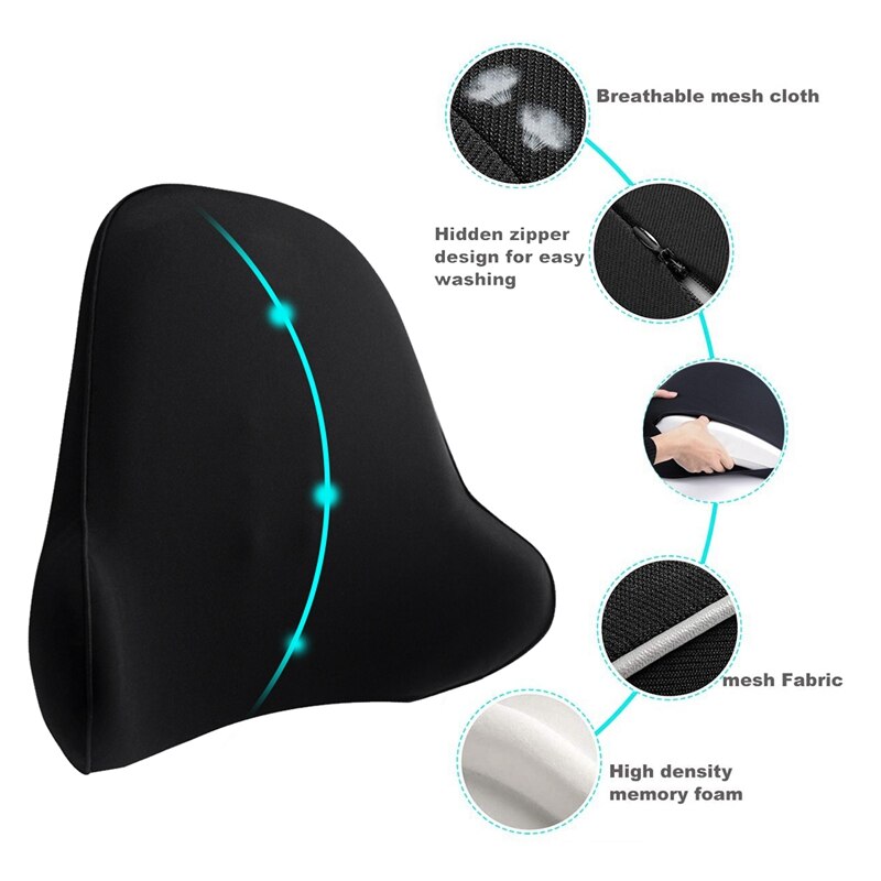 Lumbar Support Pillow Back Cushion for Car Office ... – Vicedeal