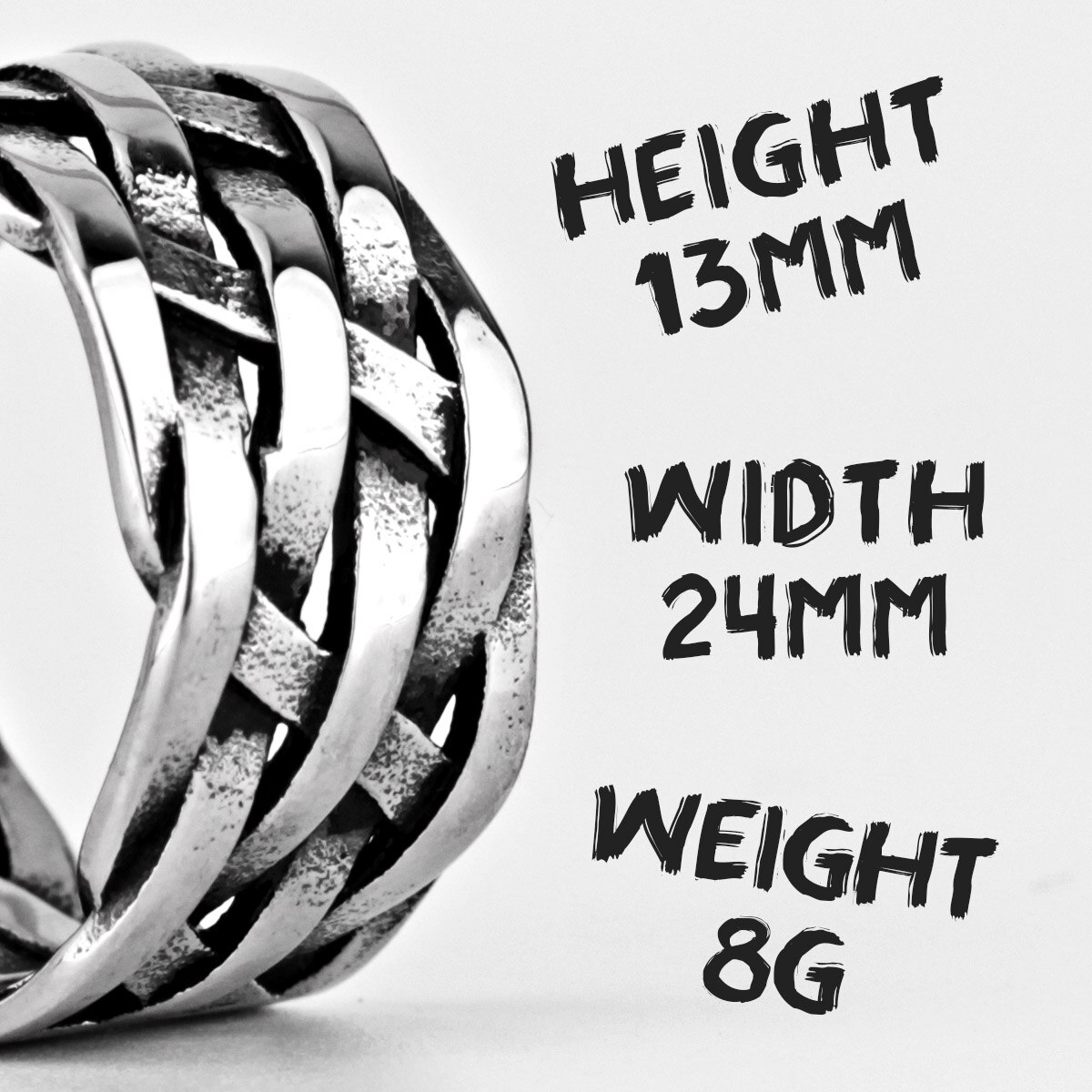 Weaving Hollow Stainless Steel Mens Rings Trendy S... – Grandado