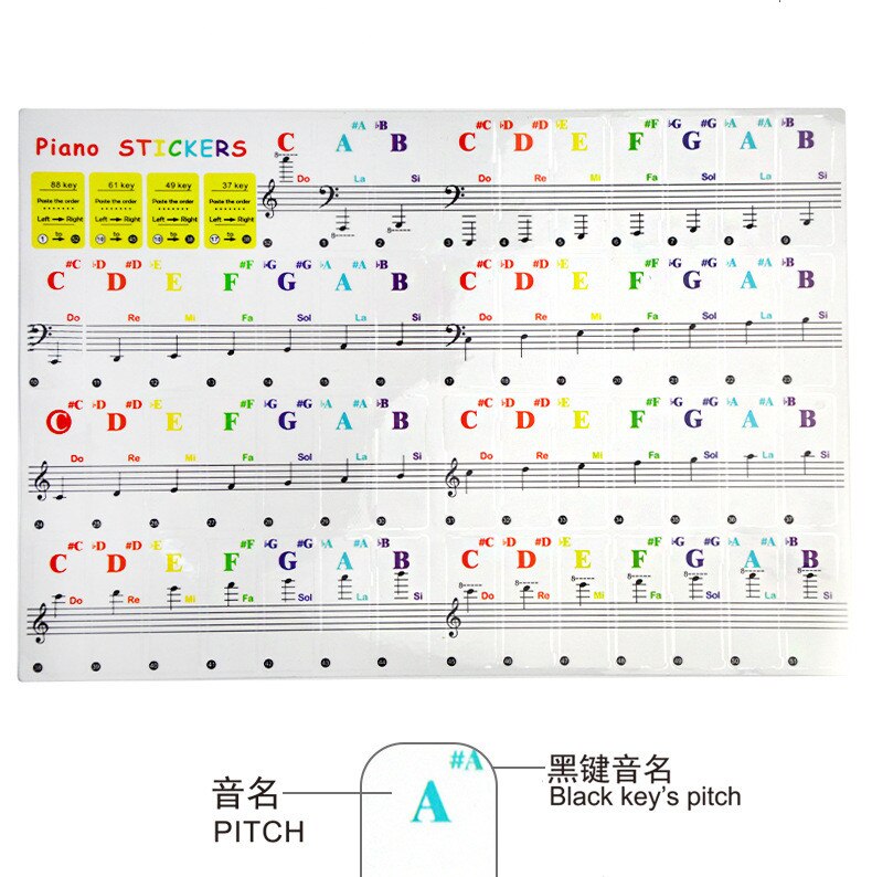 Piano Sticker Transparant Piano Toetsenbord Sticke... – Grandado