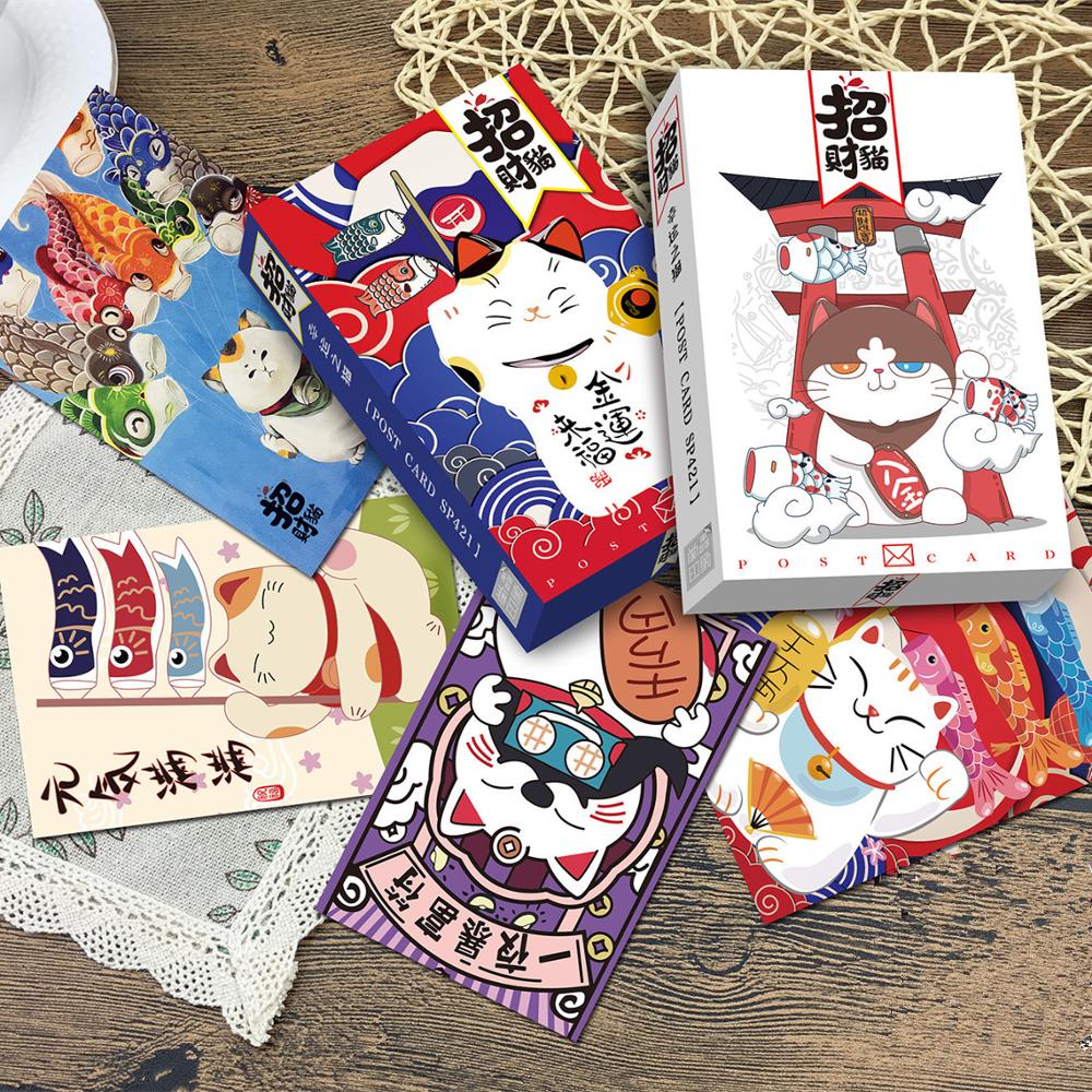 30 Sheets/Set Lucky Cat Style Postcard /Greeting C... – Grandado