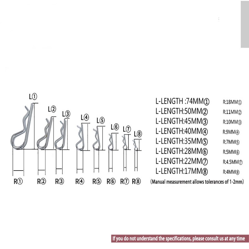 100 Carbon steel galvanized steel hairpin R pin/Cl... – Grandado