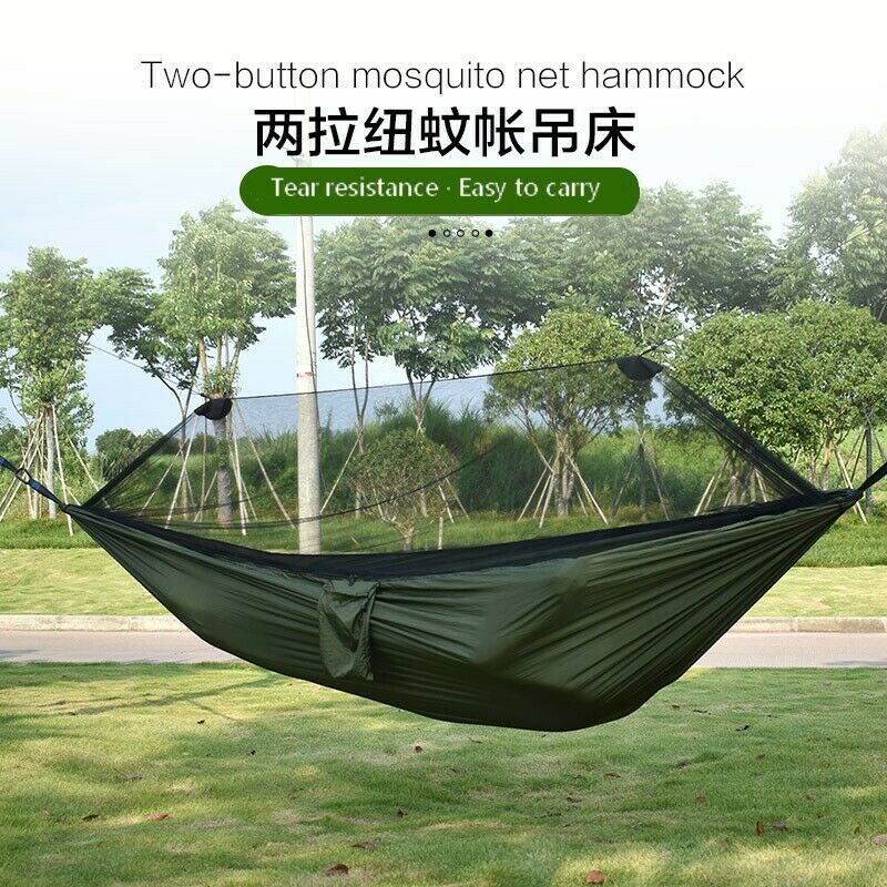 Double Nylon Pull Button Bed Net Hammock Camping H... – Grandado