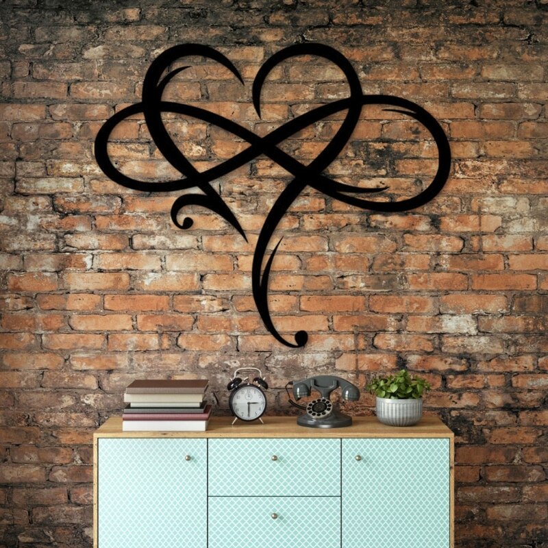 Wall Decoration,Metal Infinity Heart Sign Wall Pen... – Grandado