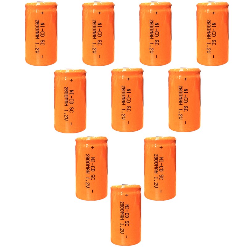 10 Pcs Sc 2800 Mah Nikkel-cadmium 1.2V Batterijen,... – Vicedeal