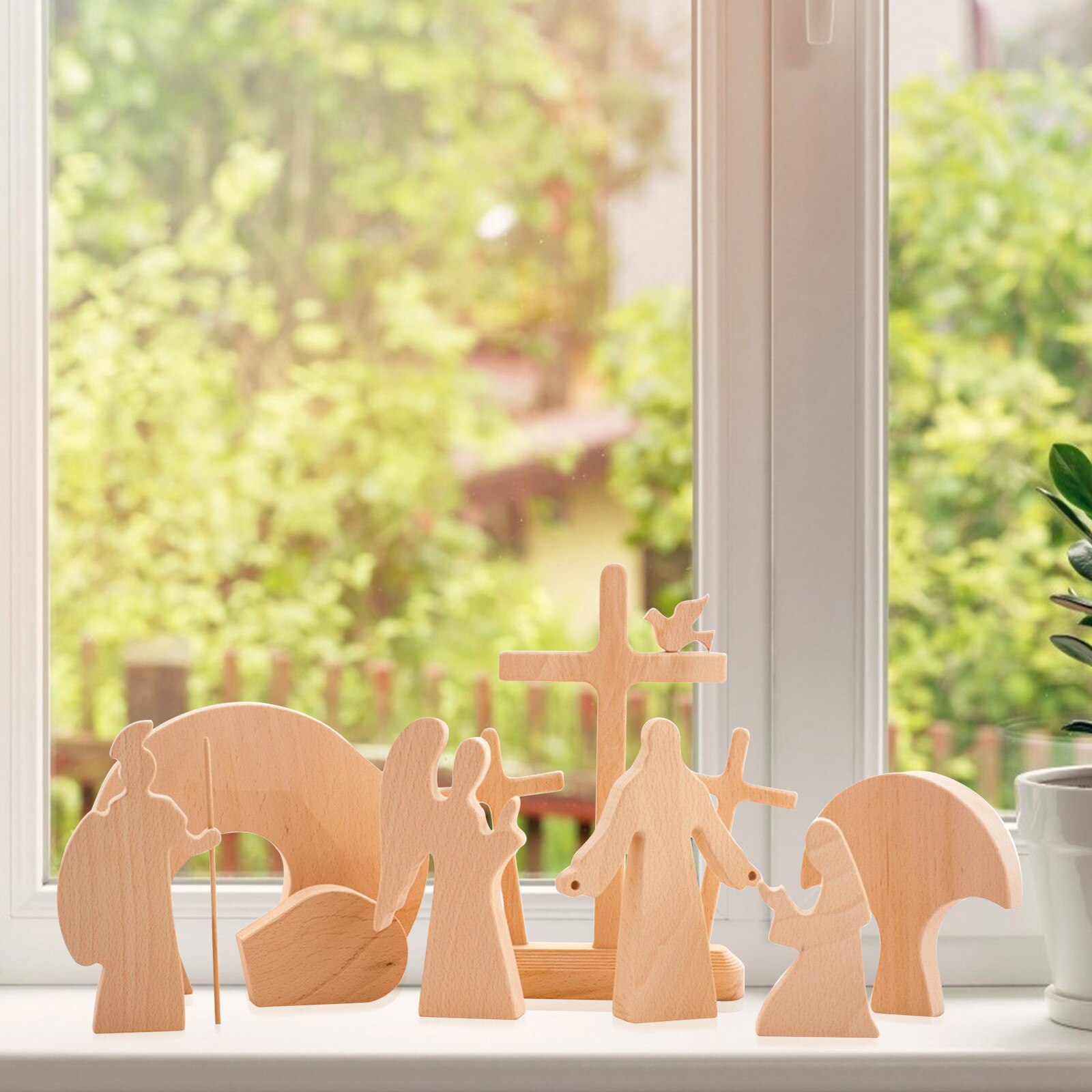 Easter Scene Wooden Decoration Easter Decor Wooden... – Grandado