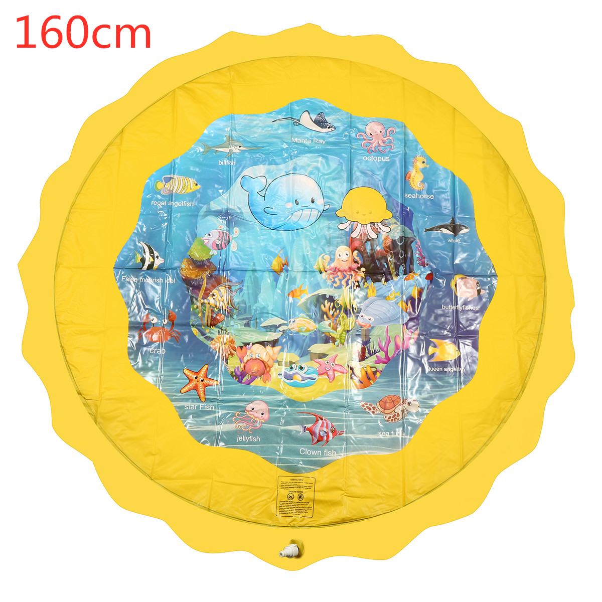 160/110cm Kids Inflatable Water spray pad Round Wa... – Grandado