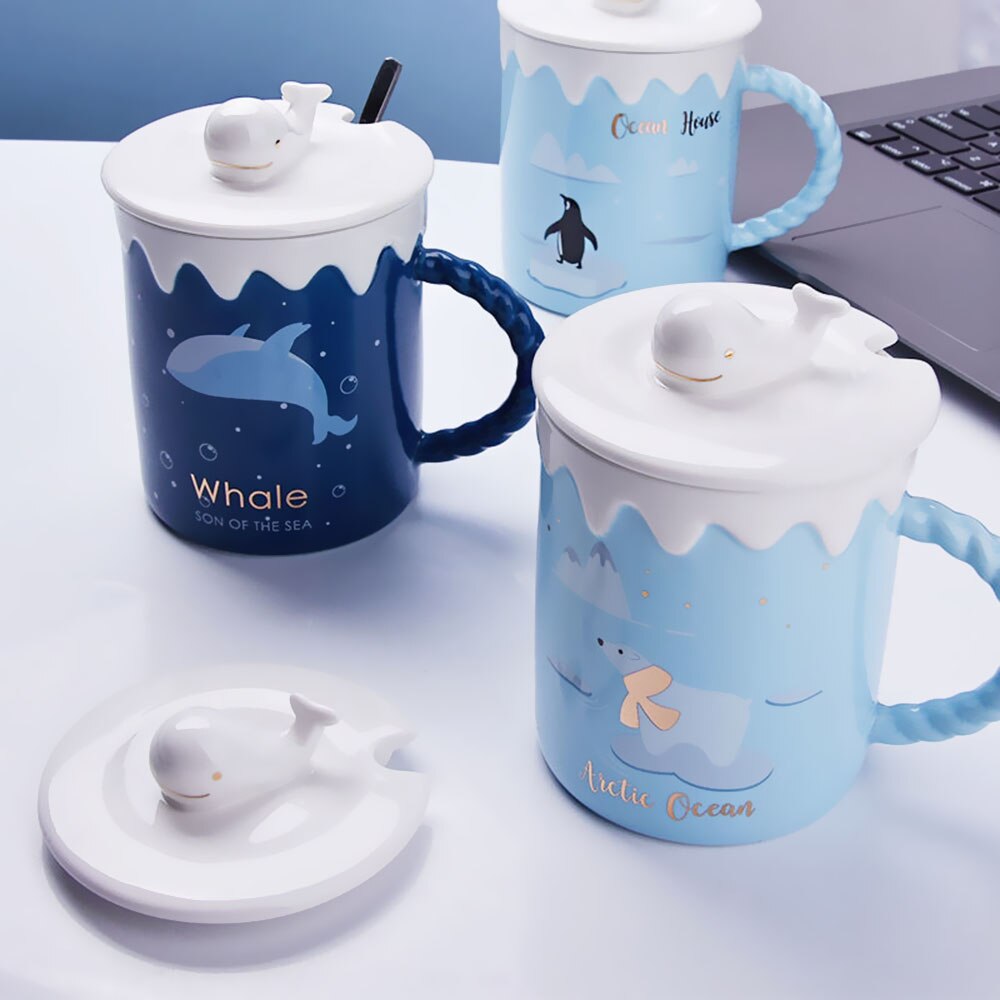Leuke Walvis Ijsbeer Mok Keramische Mok Met Deksel... – Vicedeal