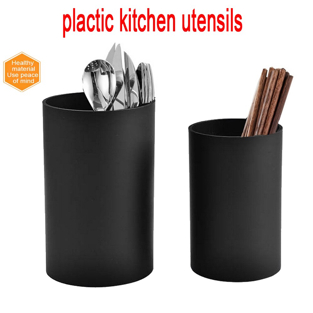 Black Kitchen Storage Tube PP Chopsticks Spoon Cut... – Grandado