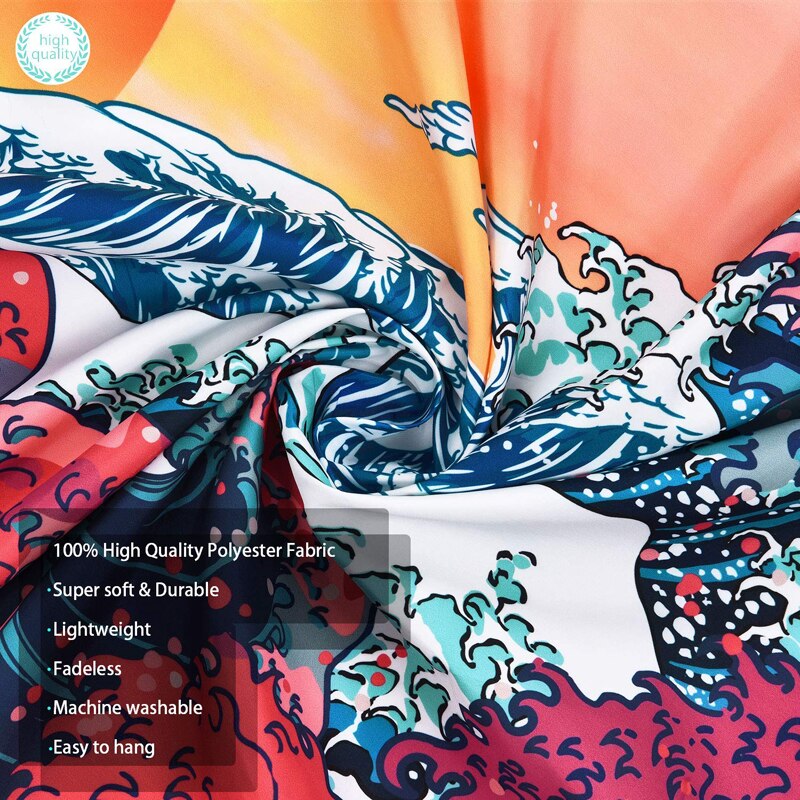 Ocean Wave Tapestry Sunset Tapestry 3D Great Wave ... – Grandado