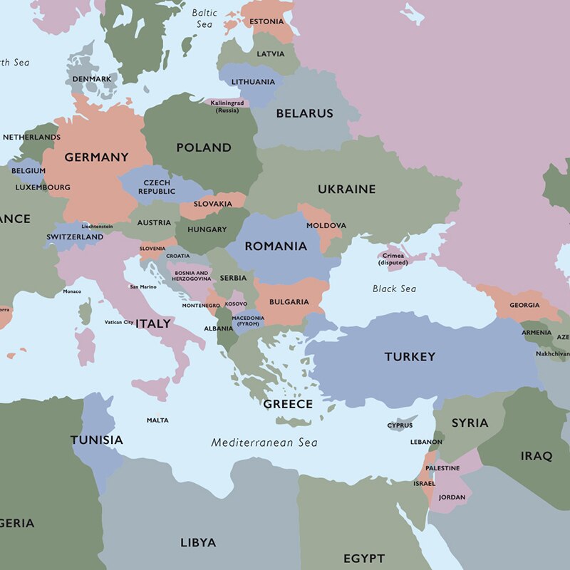 The World Political Map 225*150cm Large Size Canva... – Grandado