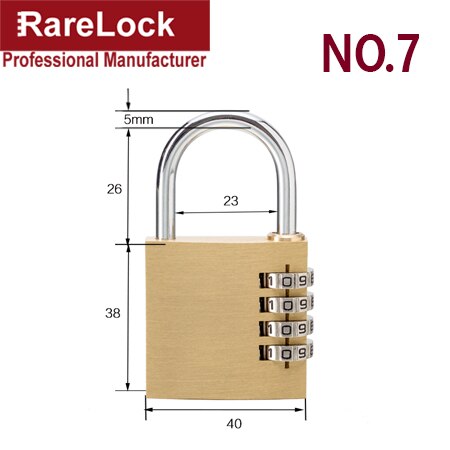 Mini Brass Combination Padlock Copper Padlock Pass... – Grandado