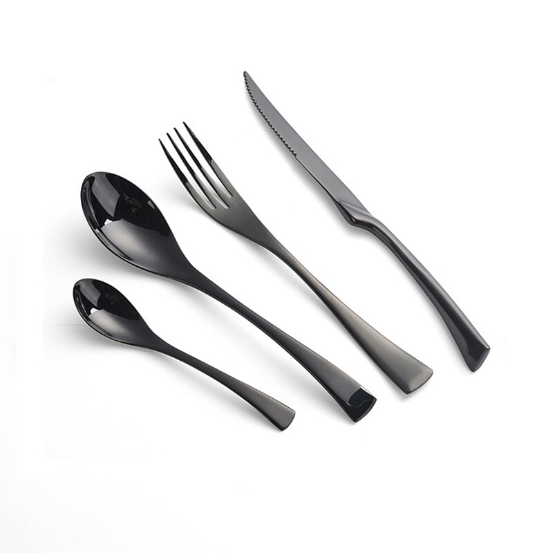 Stainless Steel Steak Knife Dinner Fork Spoon Curv... – Grandado