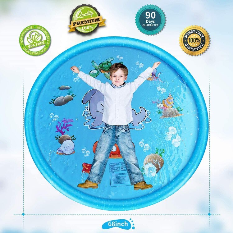 170cm Kids Sprinkler Pad Mat Children Summer Outdo... – Grandado