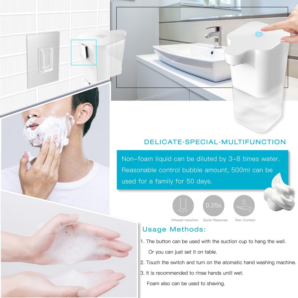 2 in1 500ML automatic soap dispenser Intelligent A... – Grandado