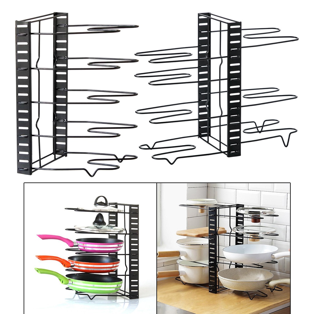 Pot Pan Rack Organizer Adjustable Holder Kitchen C... – Vicedeal
