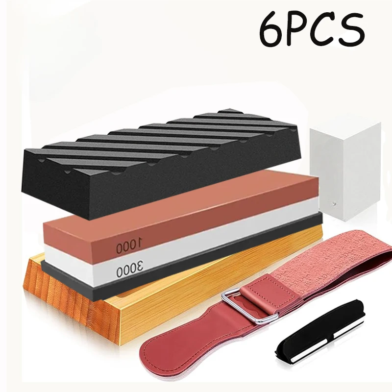 Knife Sharpening Stone Kit 400/1000 3000/8000 Grit... – Grandado