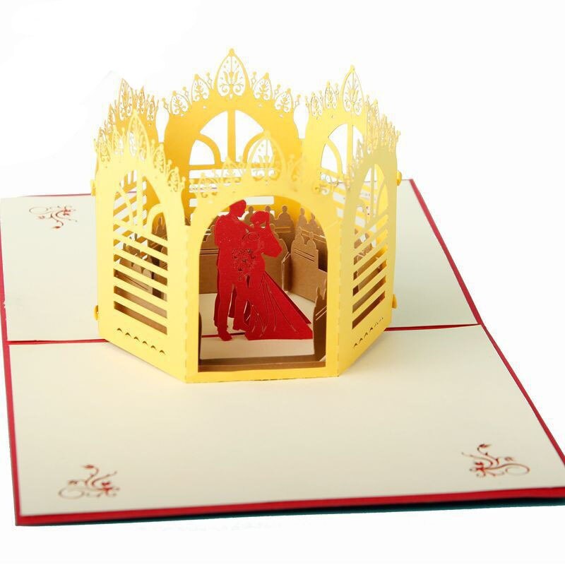 3D Handmade Crown Shape Church Blessing Couple Pap... – Grandado