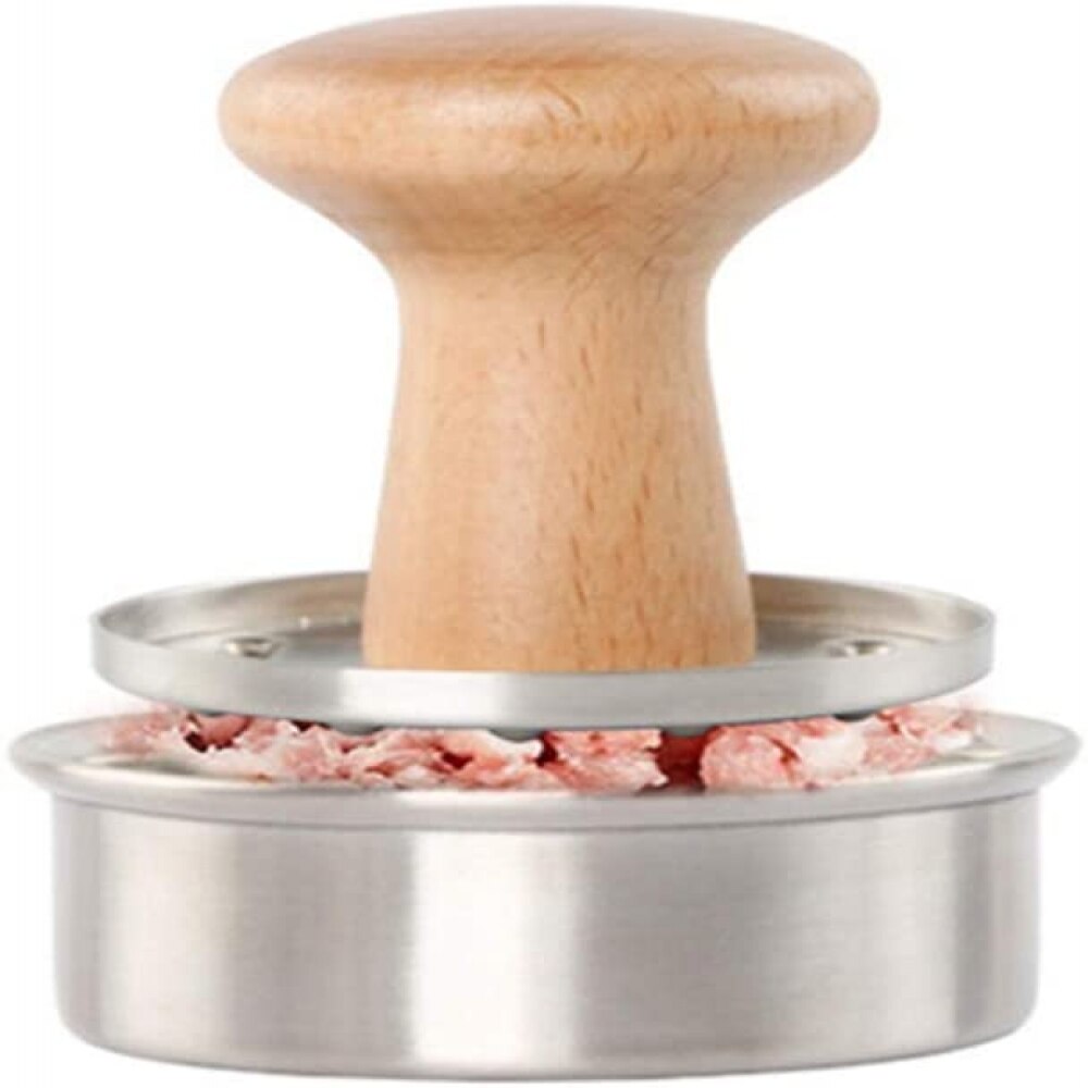 1PC Wooden Handle Burger Maker Pressure Beef Barbe... – Grandado