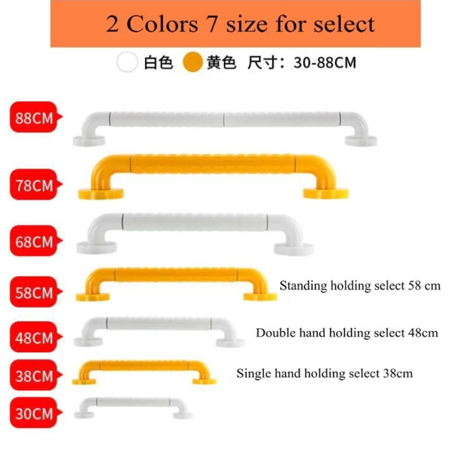 White Color Grab Bars Wall Bathroom Handrail Safet... – Vicedeal