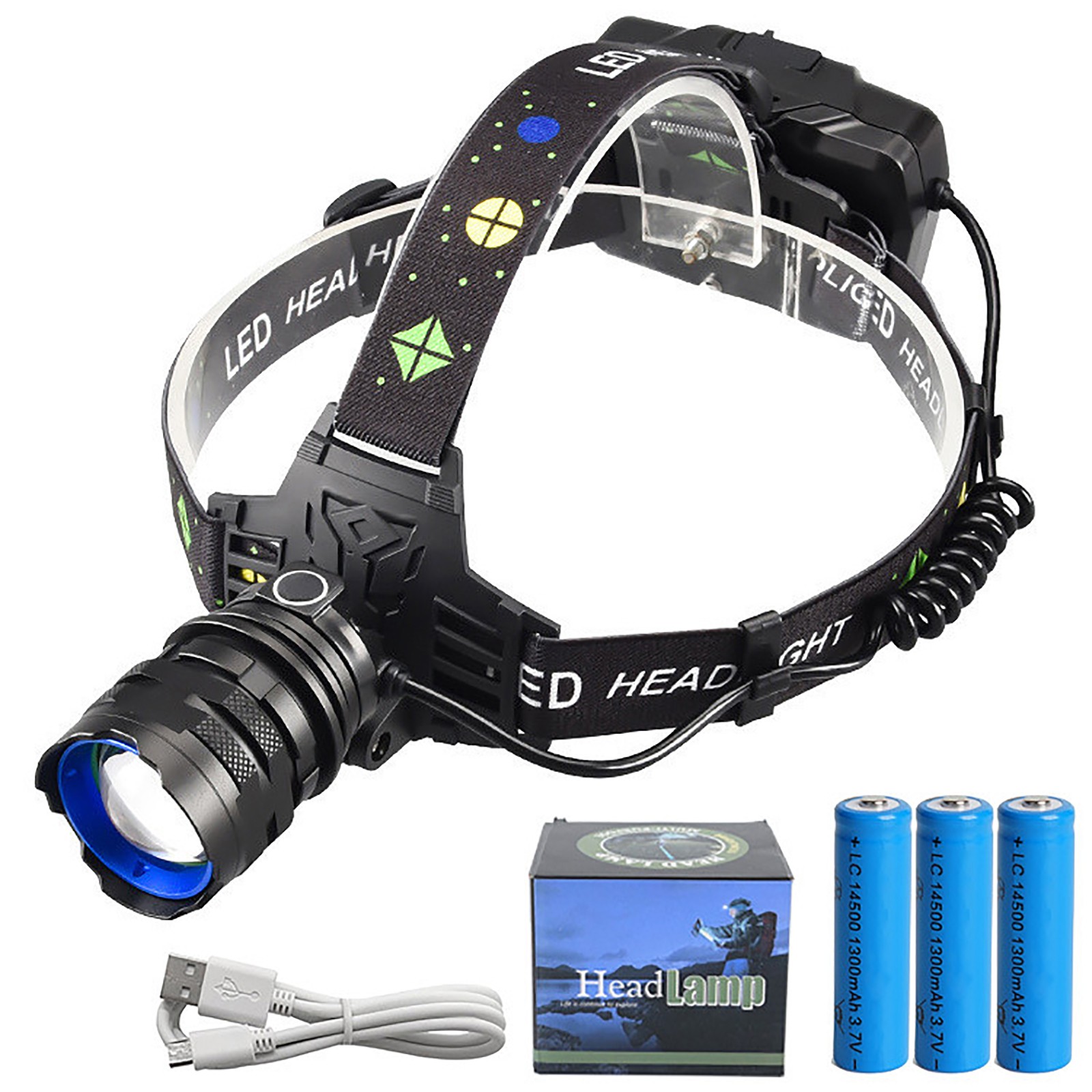 Strong Light Zoom Headlamp USB Charging Outdoor Ni... – Vicedeal