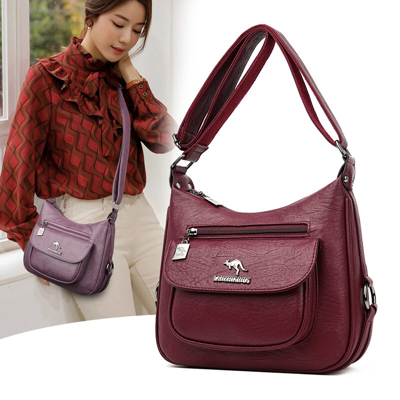 Olsitti Effen Kleur Pu Lederen Schoudertassen Voor... – Grandado