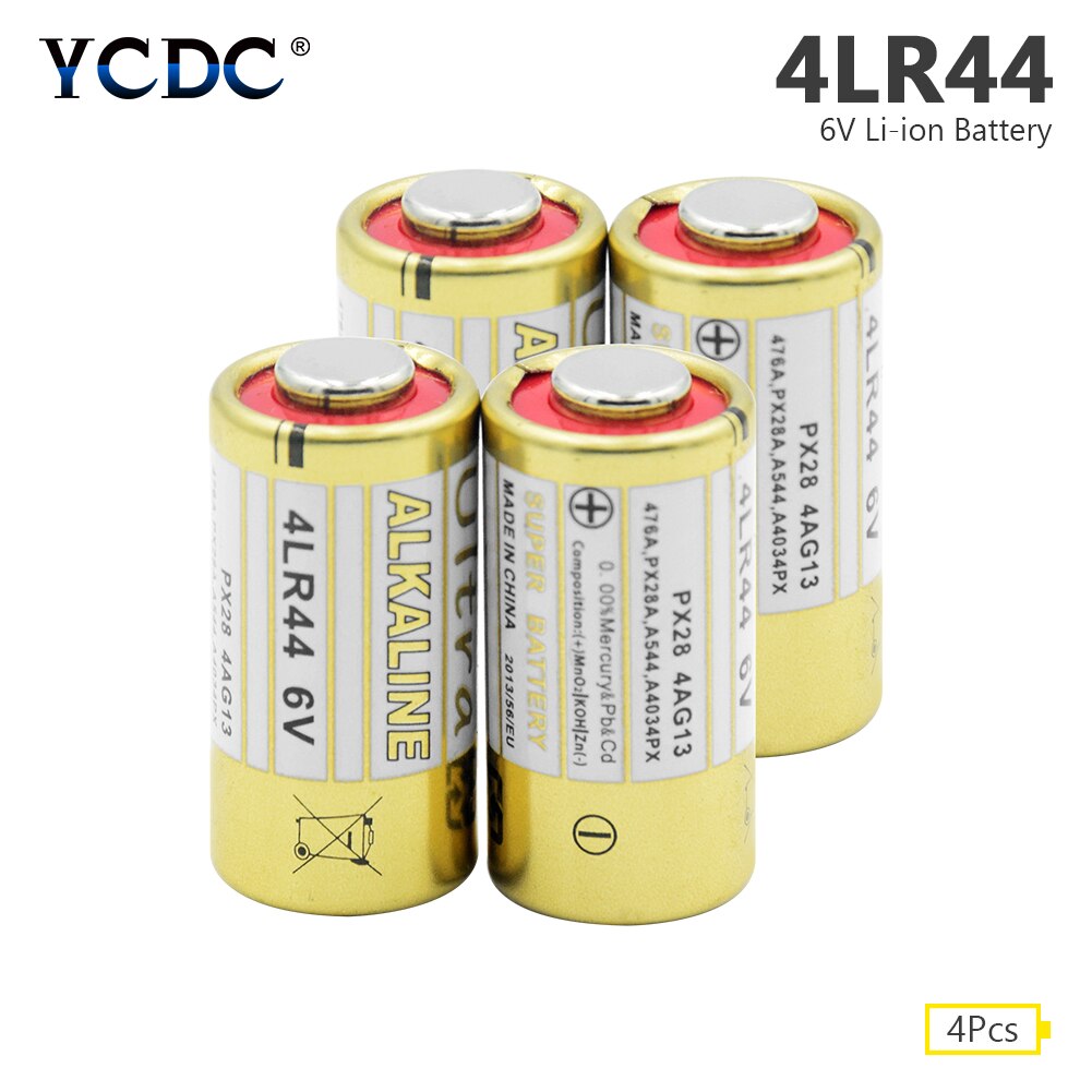 YCDC 4pcs 4LR44 6V 150mAh Dry Alkaline Battery For... – Grandado