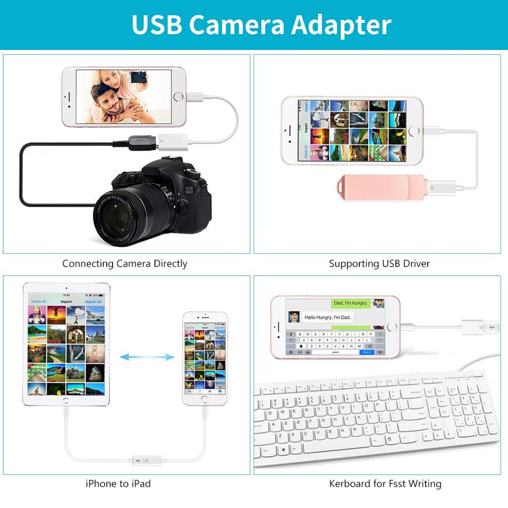 OTG adapter for lightning to USB adapter For iPhon... – Grandado