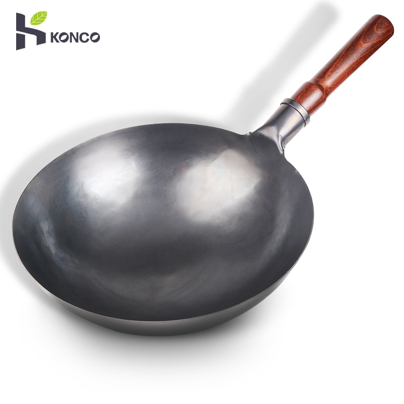 Konco Hand Hammered Wok,Chinese Traditional Iron W... – Grandado
