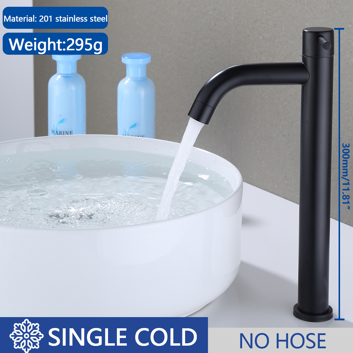 Black Chrome Tall Basin Sink Faucet Slim Bathroom ... – Vicedeal