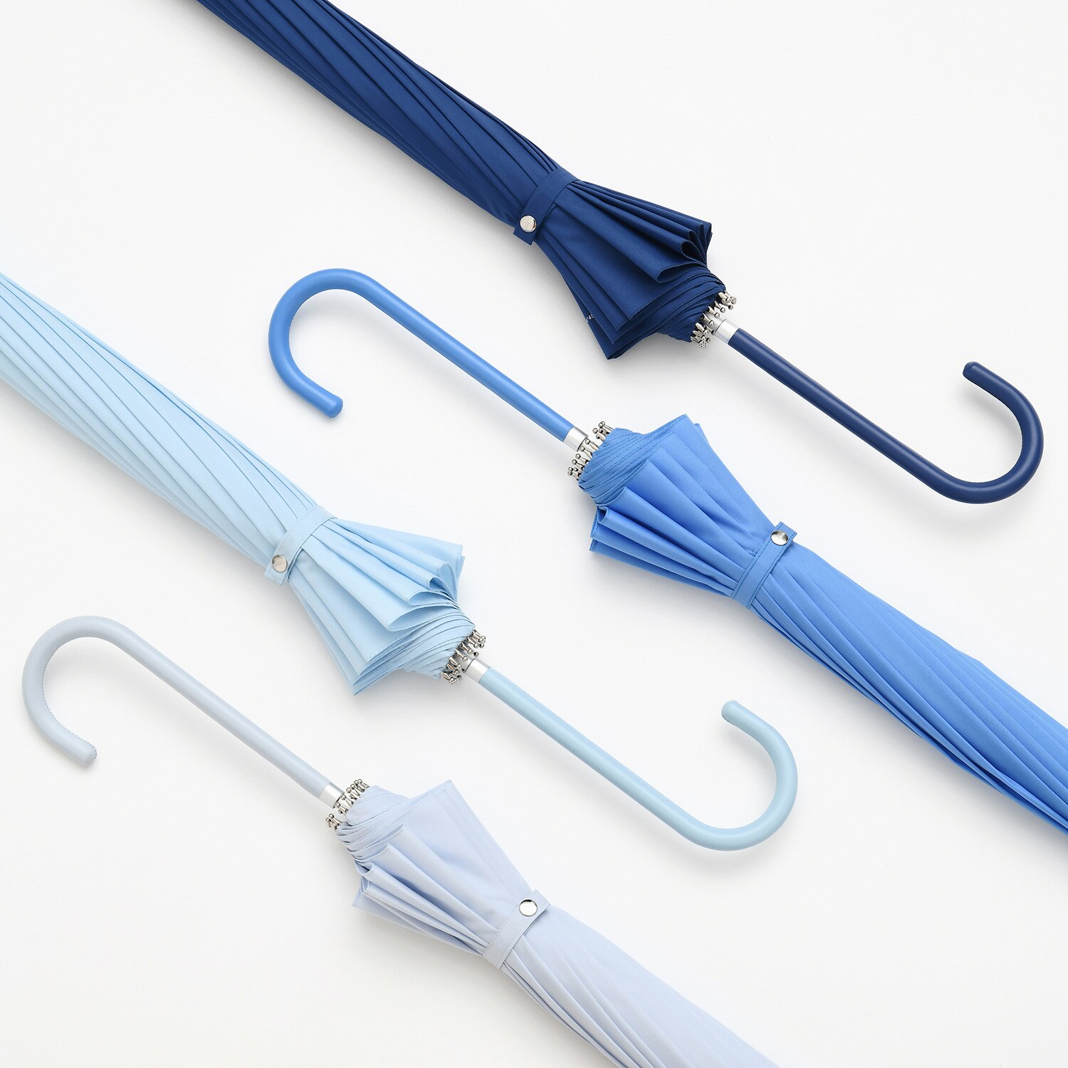 Sky Blue Long Umbrella Rain Women Windproof 16 Rib... – Grandado