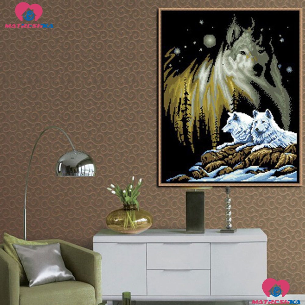 38cm*46cm full beads embroidery kit wolf beadwork ... – Grandado