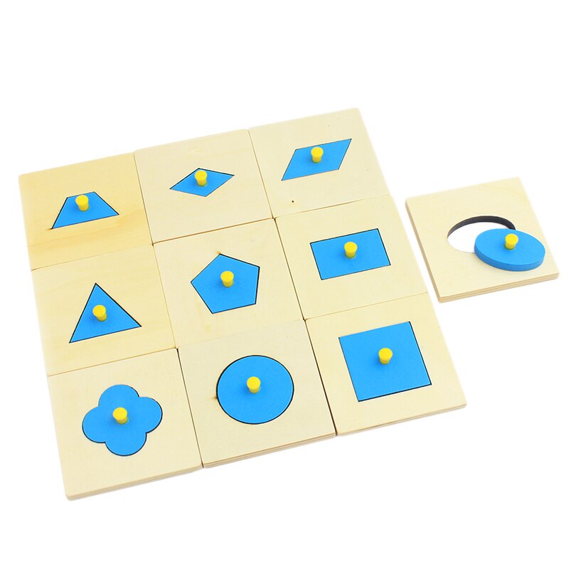 Math Toys Wood Geometry Shape Insets Set/10 Pcs Ea... – Grandado