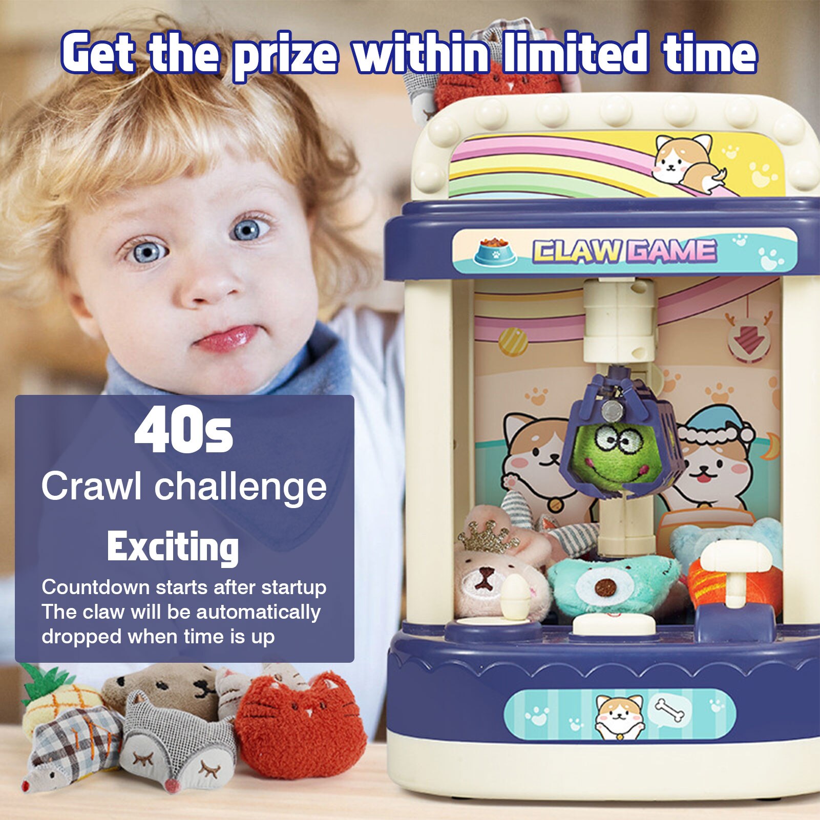 Claw Machine USB Battery Powered Toy Grab Candy Ch... – Grandado