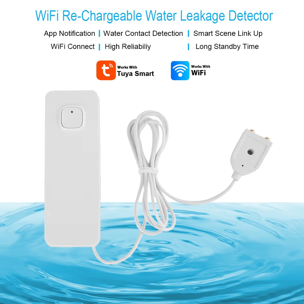 Tuya WiFi Water Leakage Sensor Rechargeable Remote... – Grandado
