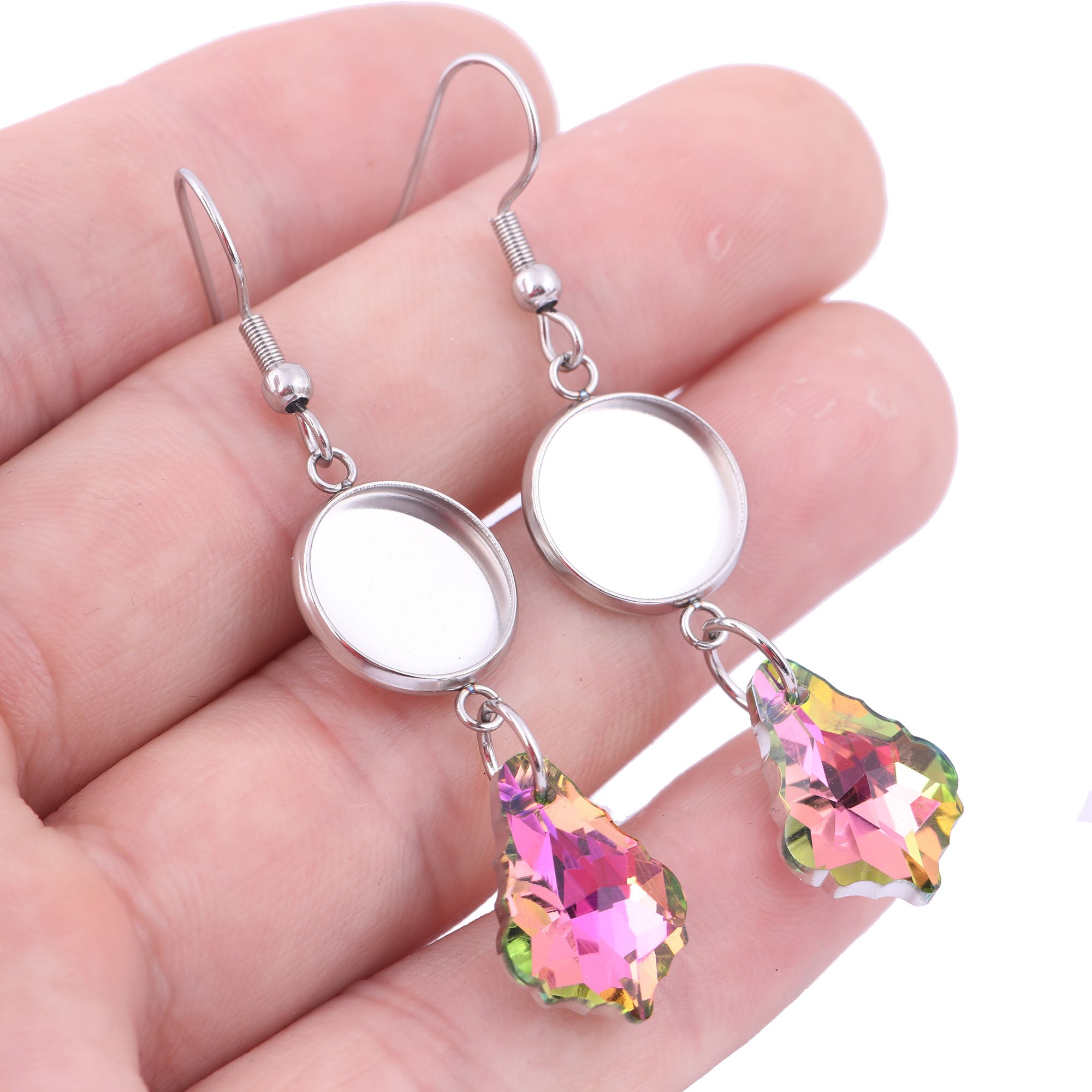 10 stücke Edelstahl Ohrring Basis Rohlinge Baumeln... – Grandado