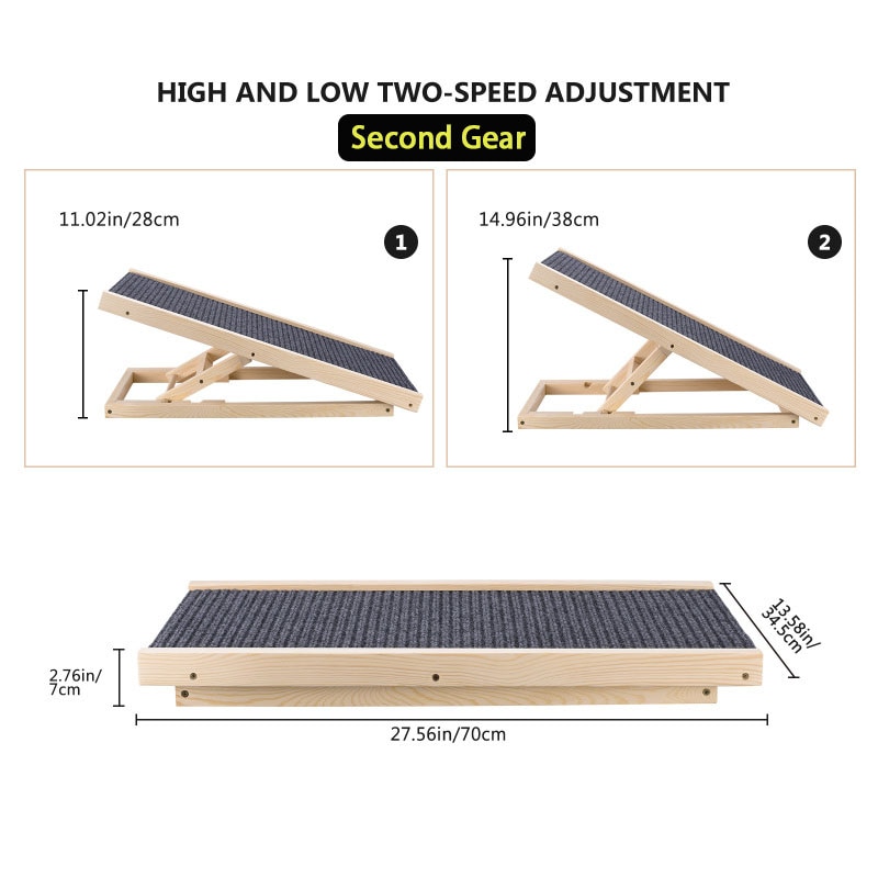 2/4 Gear Adjustable Wooden Step Stairs For Dogs Ca... – Grandado