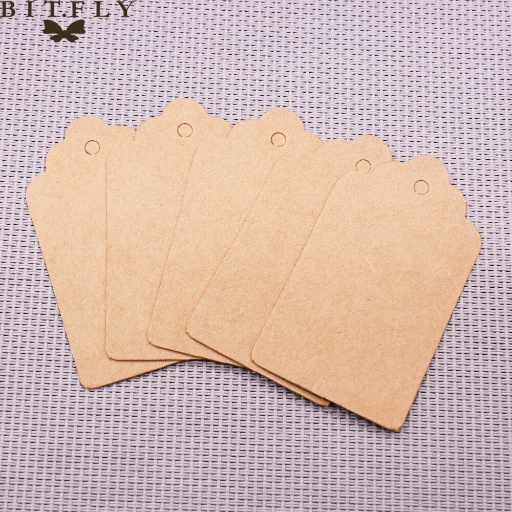 100 stücke Kraft Papier Tags 3 größe Scalloped Rec... – Vicedeal
