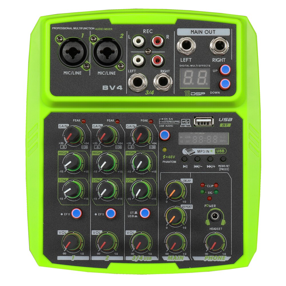 BV4 Portable 4 Channels Audio Mixer USB Mixing Con... – Vicedeal